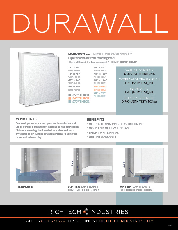 Durawall High Performance Waterproofing Panel