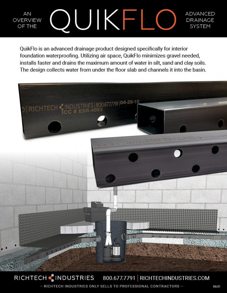QuikFlo Advanced Drainage System - Richtech Industries