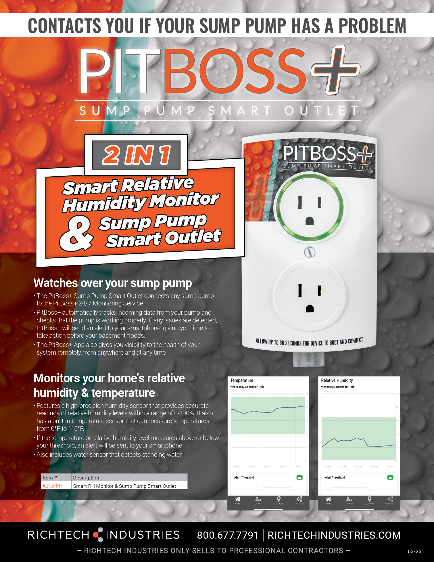 PitBoss+ Smart Outlet & Relative Humidity Monitor - Richtech Industries