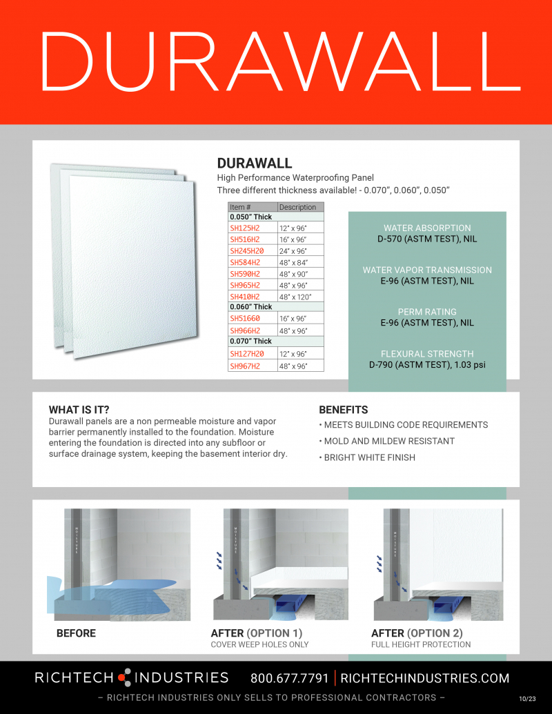 Durawall High Performance Waterproofing Panel