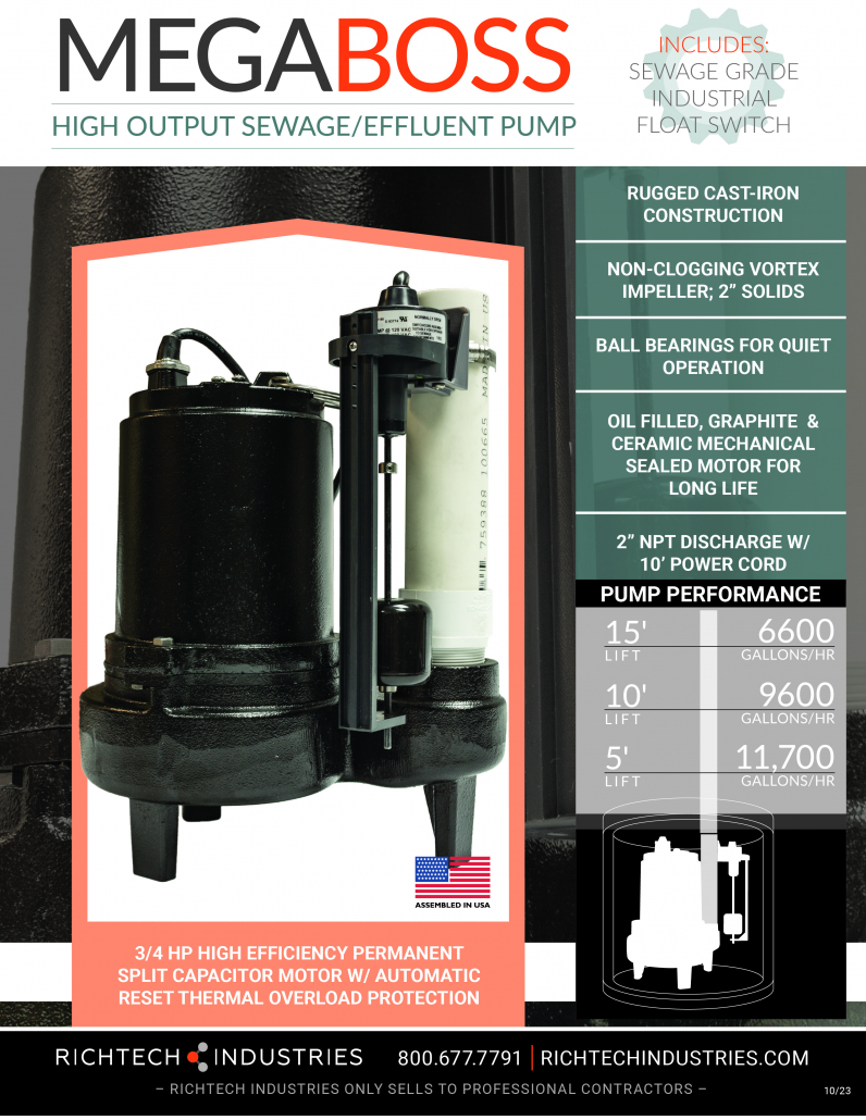 MegaBoss High Output Sewage/Effluent Pump
